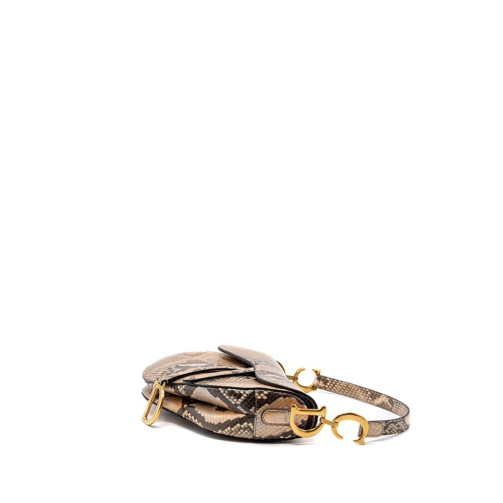 Dior Medium Saddle Bag Python Multicolor GHW