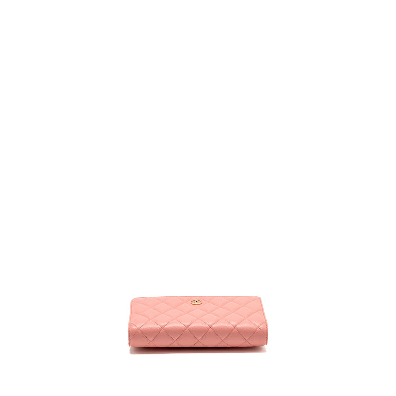 Chanel classic wallet on chain caviar pink LGHW (microchip)