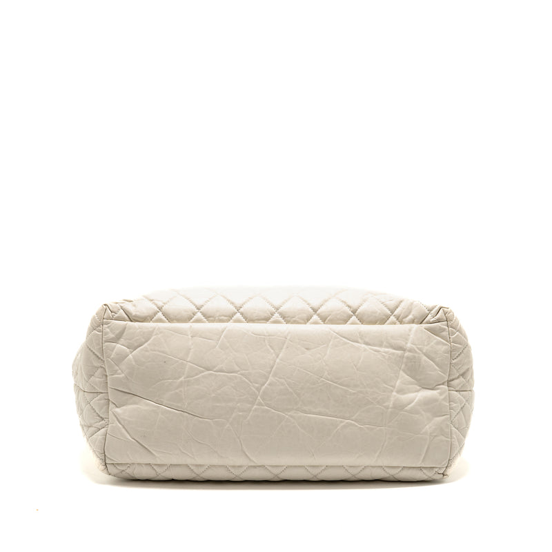 Chanel cocoon travel tote bag calfskin white SHW