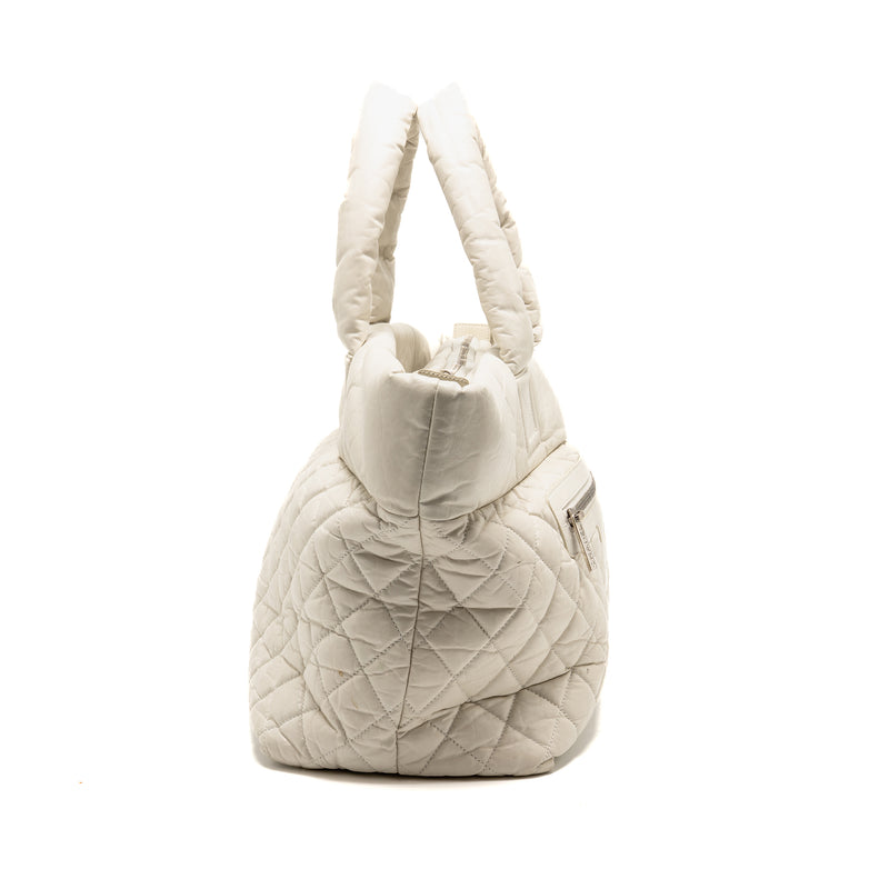 Chanel cocoon travel tote bag calfskin white SHW