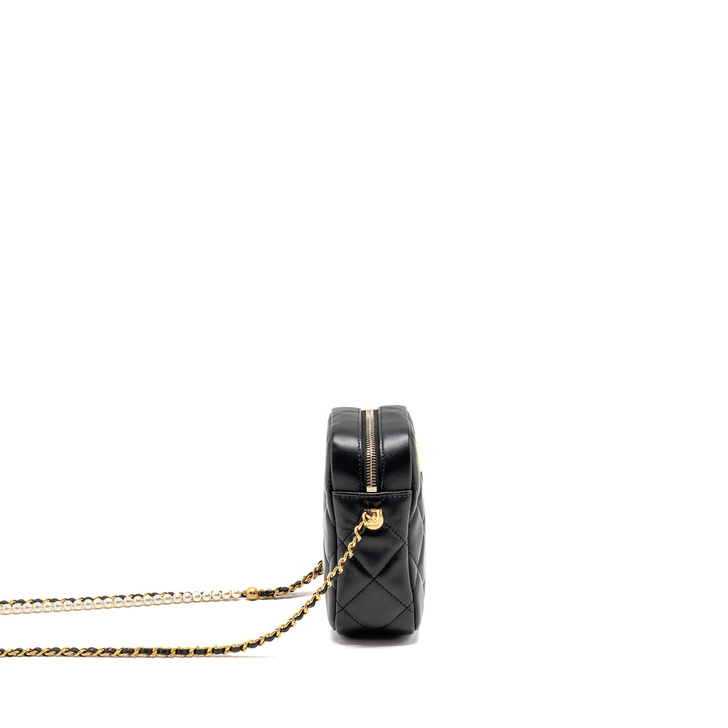 Chanel 22C My Perfect Mini Camera Case with Chain Lambskin Black GHW
