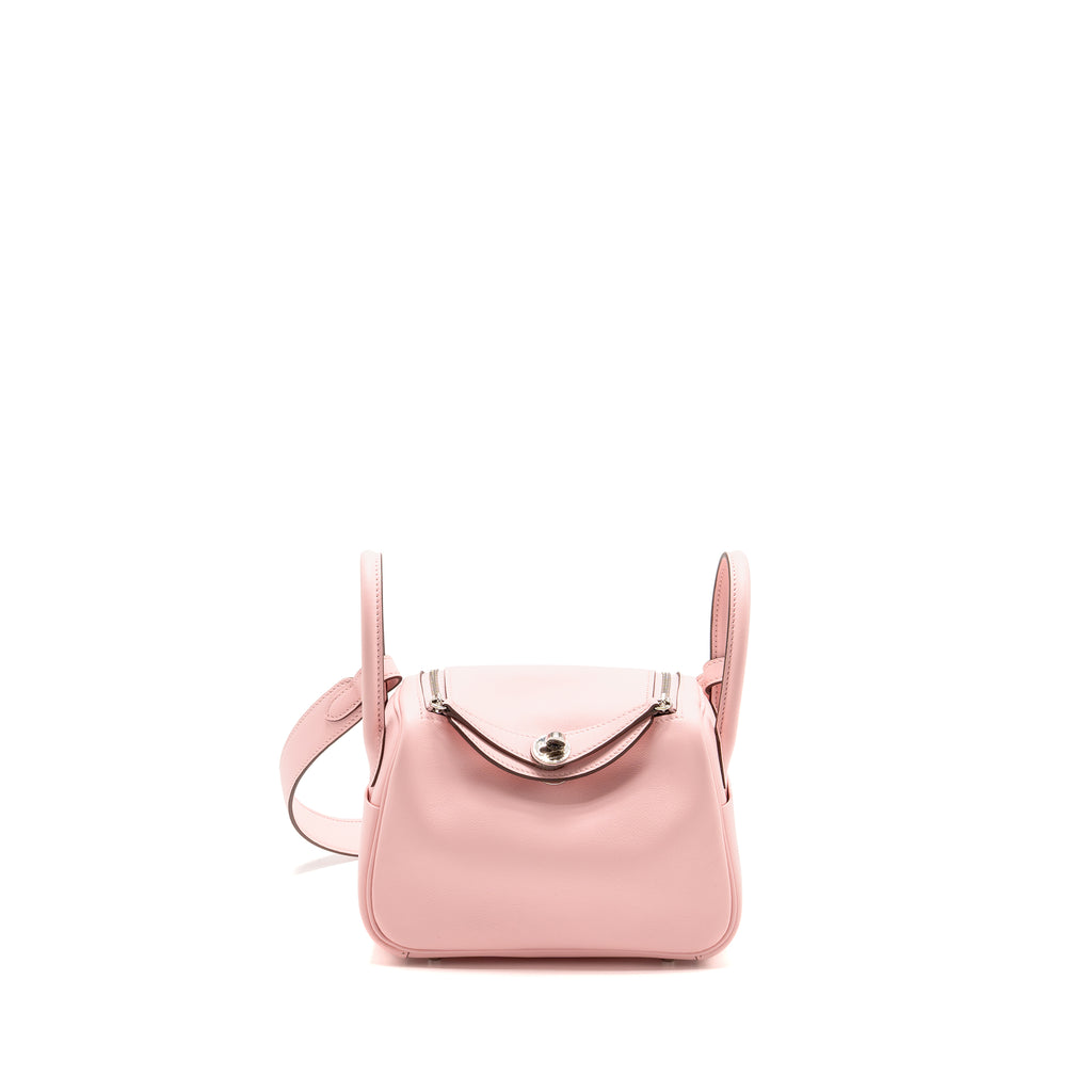 Hermes Mini Lindy Swift 3Q Rose Sakura SHW Stamp Z