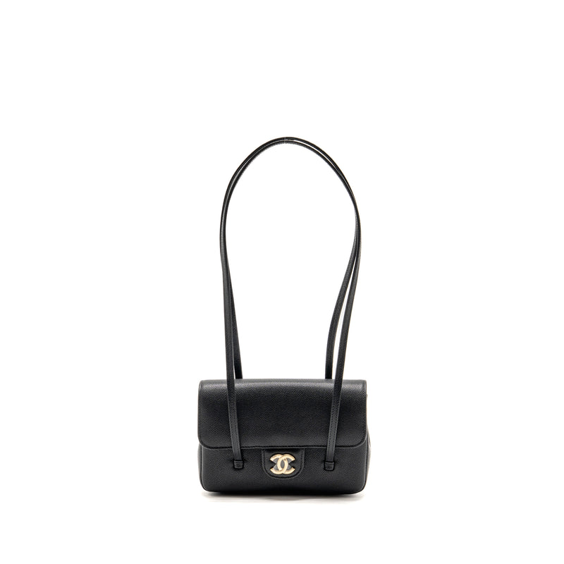 Chanel 26p Preppy Coco Clutch Shoulder Bag Caviar Black GHW (microchip