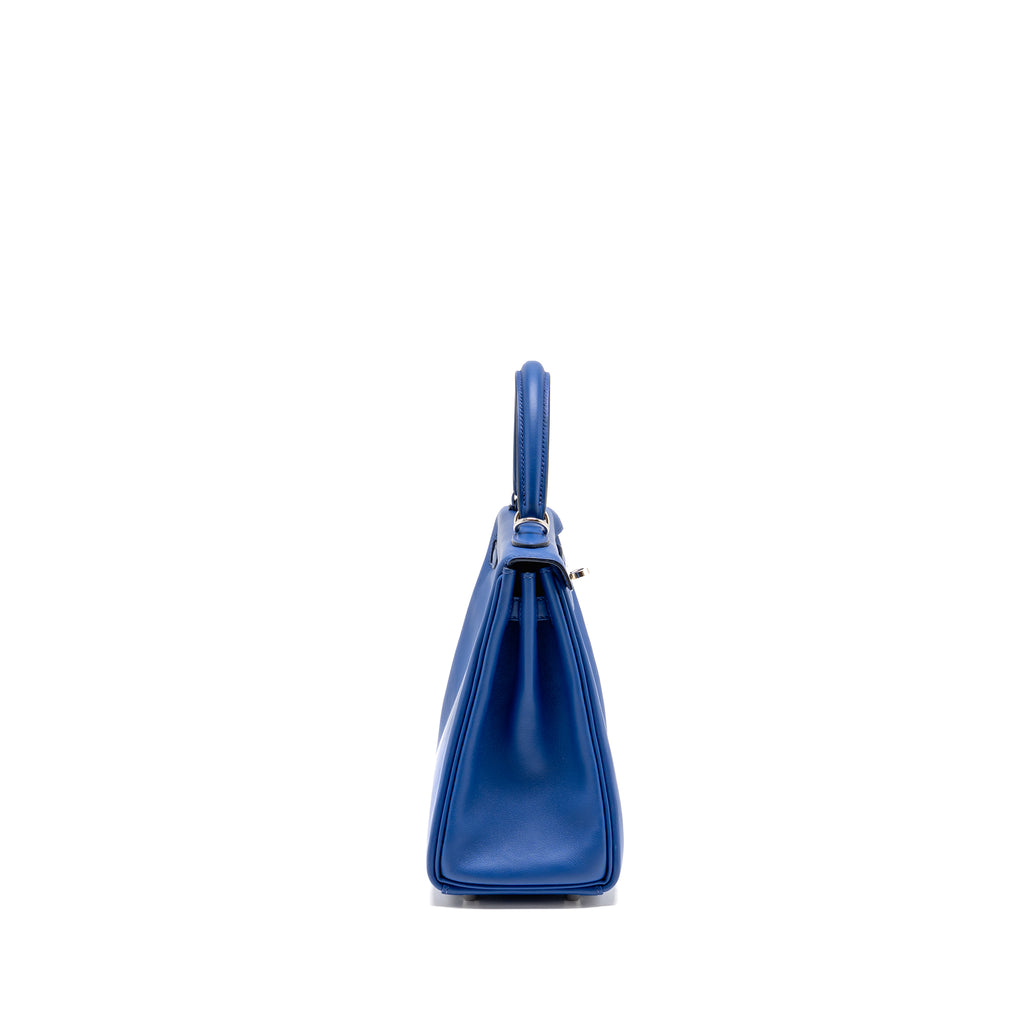 Hermes Kelly 25 Swift Blue Royal SHW Stamp U