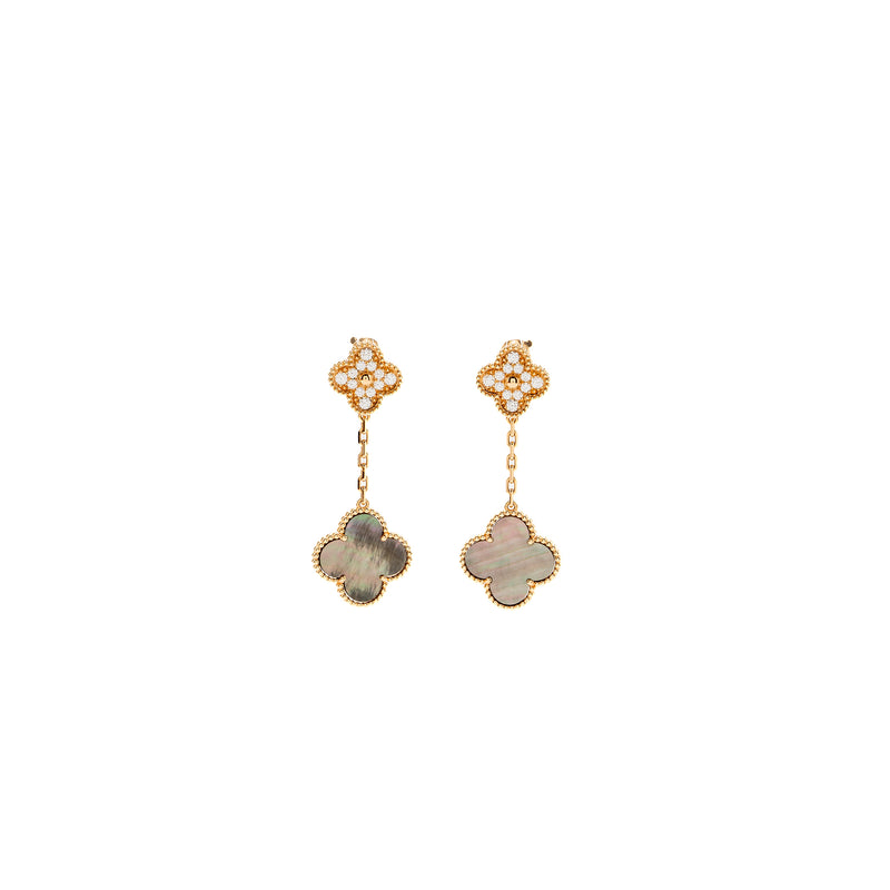 Van cleef grey mother of pearl earrings store