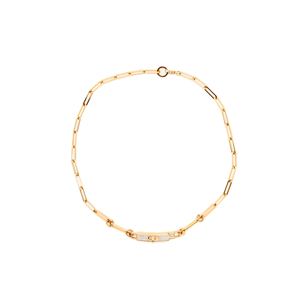 Hermes Kelly Chain Chocker/Double Bracelet Rose Gold, Diamonds