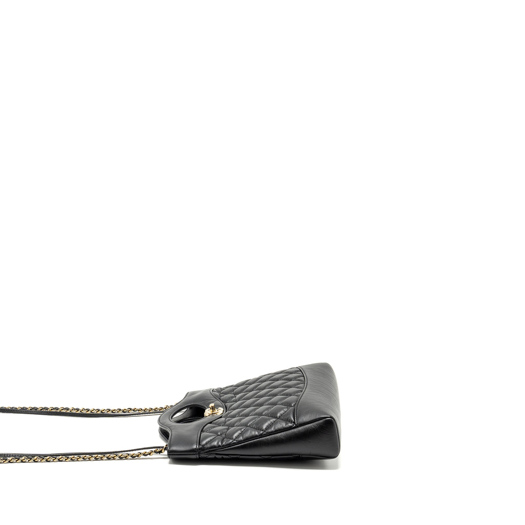 Chanel 23A mini 31 bag calfskin black LGHW (microchip)