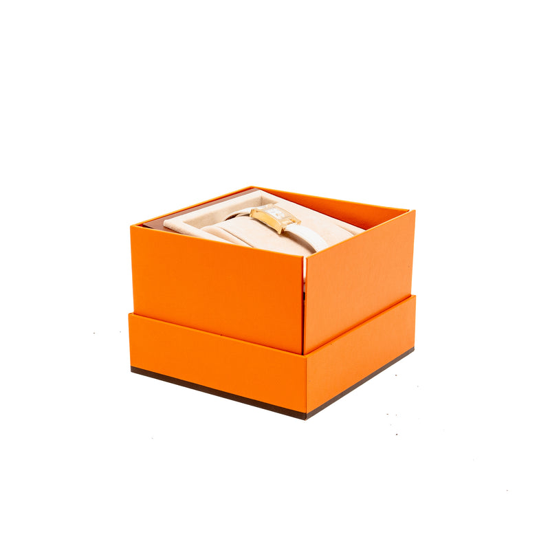 Hermes Heure H Watch, mini model, 21mm white alligator strap RGHW