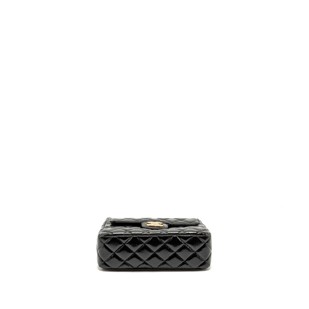 Chanel 23C Hobo Bag Shiny Calfskin Black Brushed GHW (Microchip)