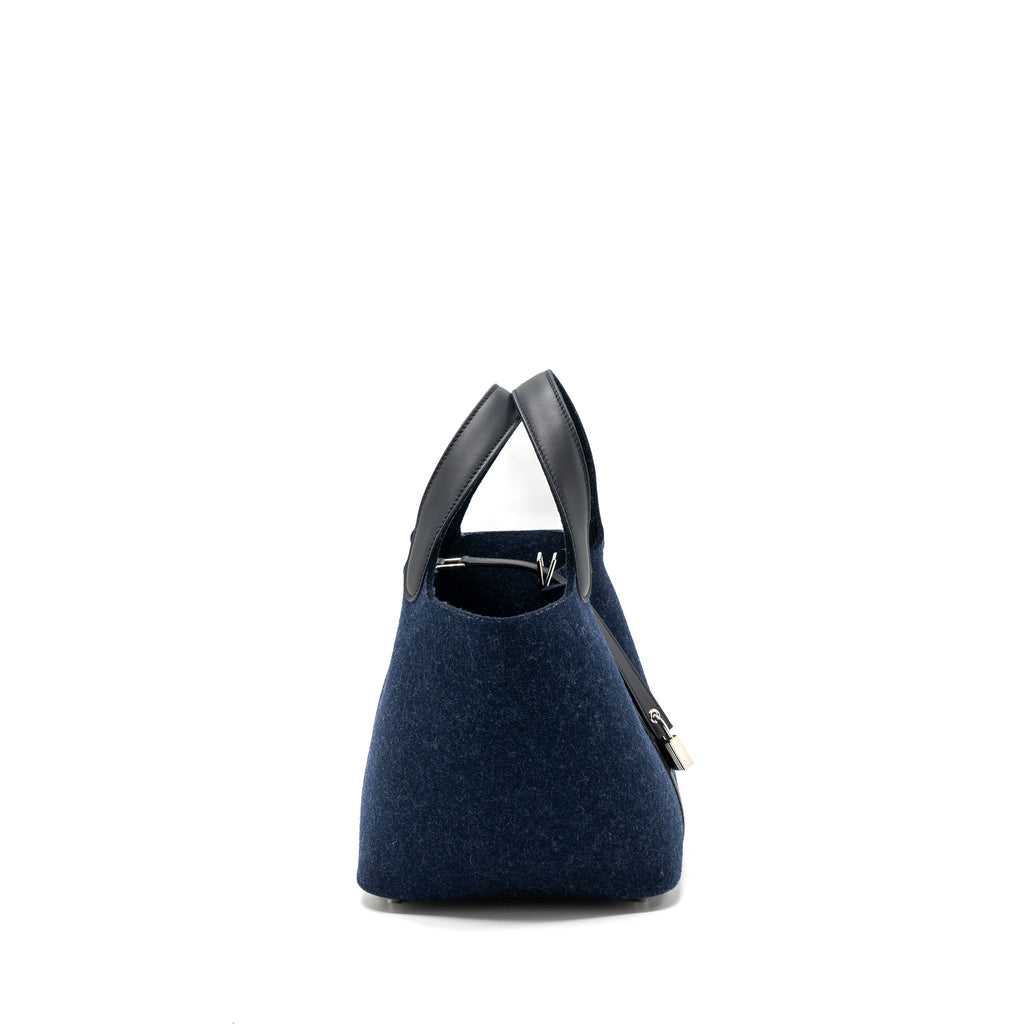 Hermes picotin 18 felt lock bag blue nuit / caban SHW stamp U