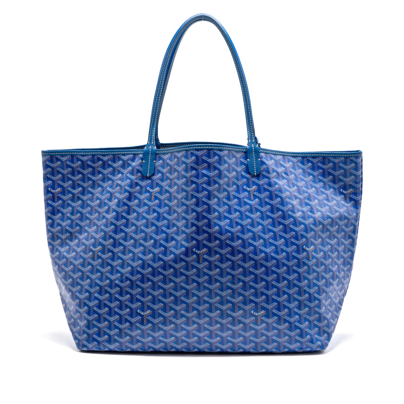 Goyard Saint Louis GM Tote Bag Goyardine Canvas/Calfskin Leather Blue