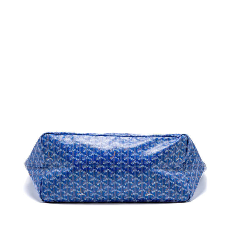 Goyard Saint Louis GM Tote Bag Goyardine Canvas/Calfskin Leather Blue