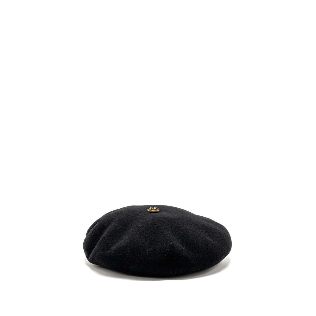 Louis Vuitton LOVERS Beret Hat Wool Black GHW