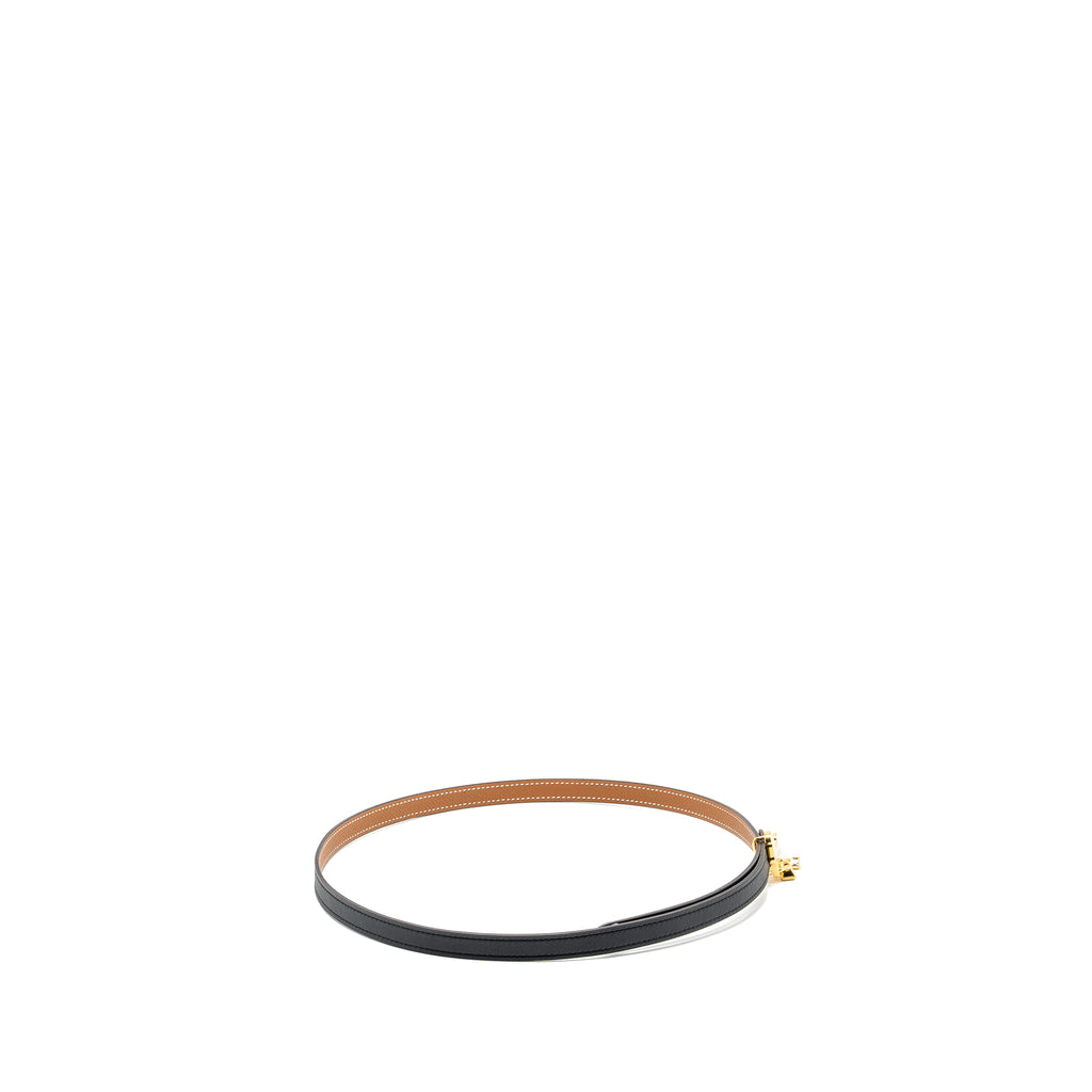 Hermes 13mm Size 80 Belt with Laiton Buckle Epsom/Swift Black/Gold GHW