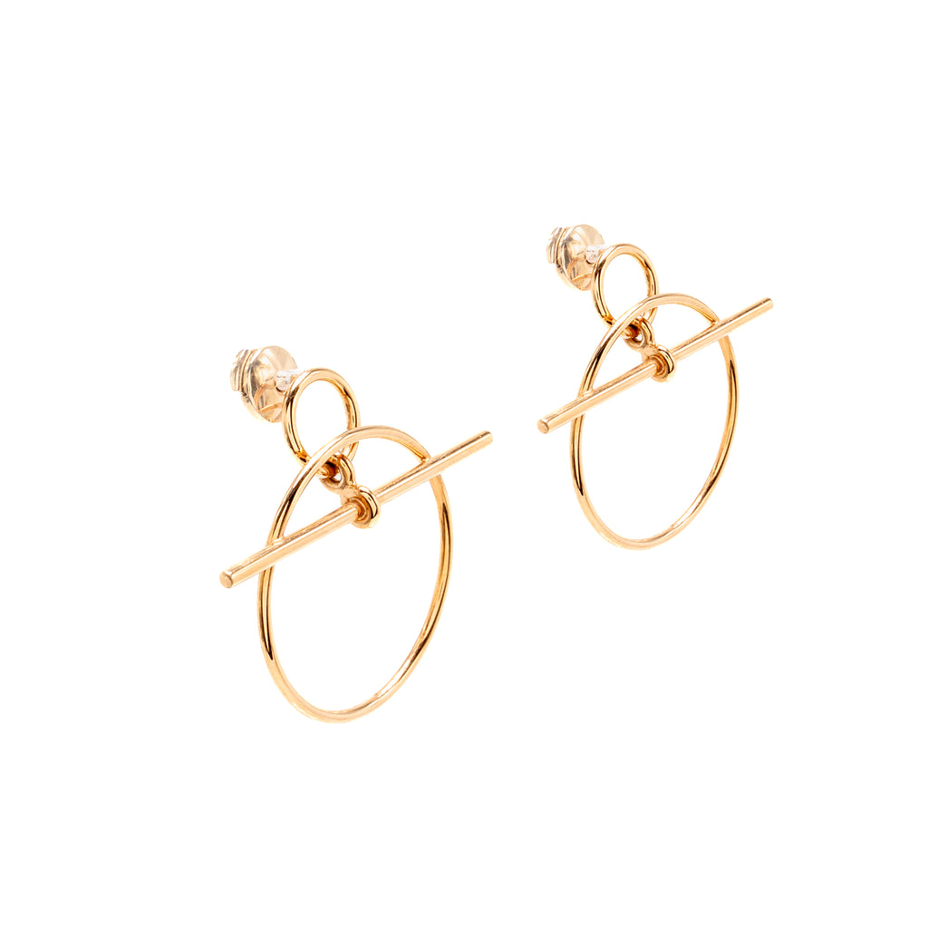 Hermes Loop Earring, Small Model Rose Gold