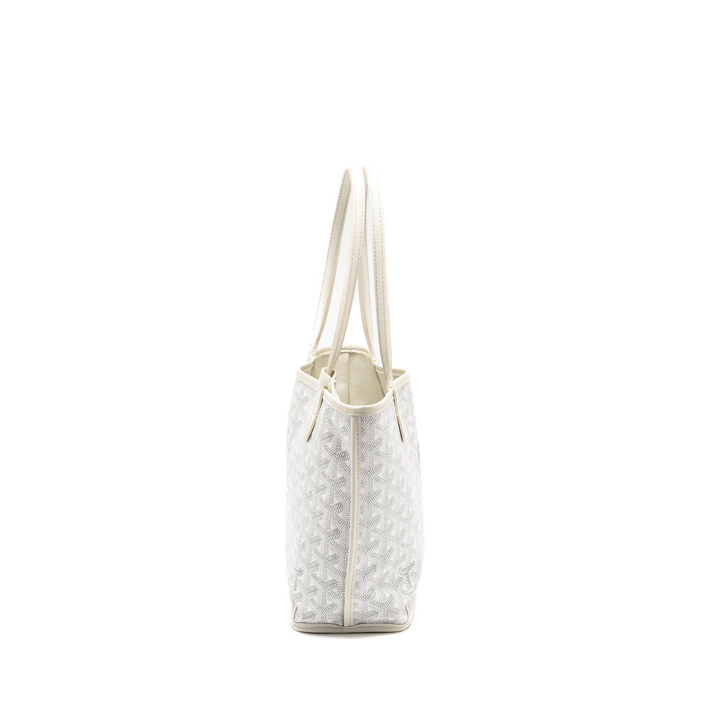 Goyard Mini Anjou Tote bag Heart Goyardline Canvas/Leather White SHW