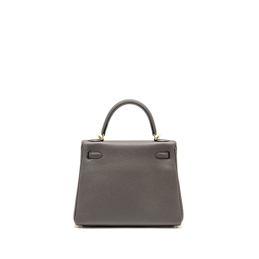 Hermes Kelly 25 togo gris etain GHW stamp Y