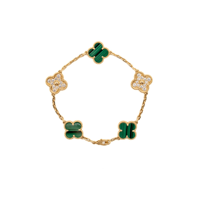 Van Cleef & Arpels Vintage Alhambra Bracelet Yellow Gold, Diamonds, Ma