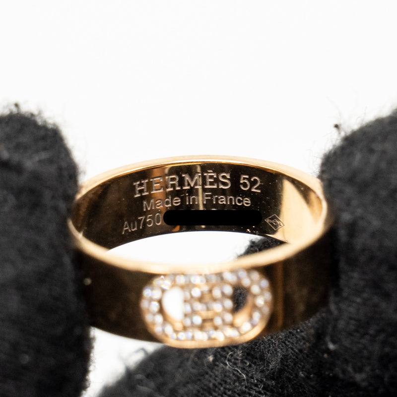 Hermes Size 52 H D’ancre Ring, Small Model, Rose Gold