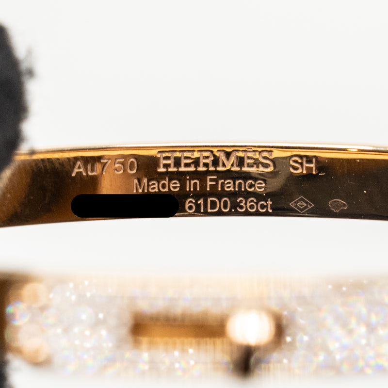 Hermes Size SH Kelly Bracelet, Small Model, Rose Gold, Diamonds