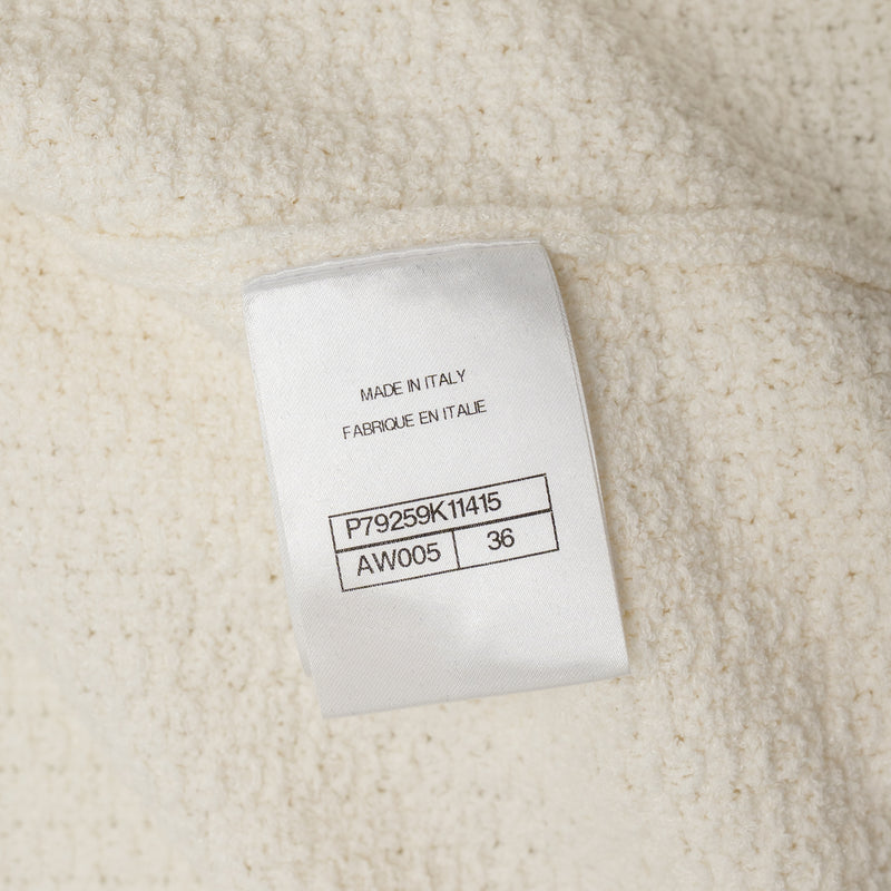 Chanel Size 36 25P Tweed Jacket Cotton/Silk White