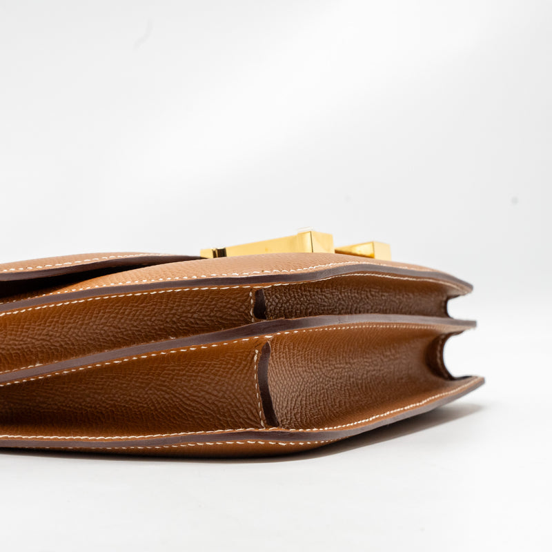 Hermes Mini Constance Epsom Gold GHW Stamp Z