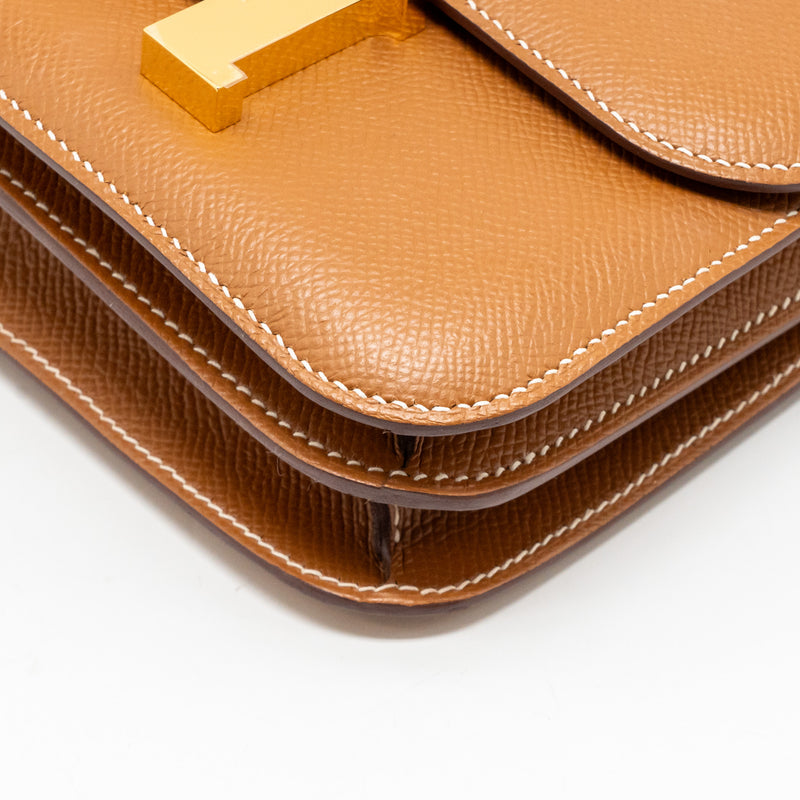 Hermes Mini Constance Epsom Gold GHW Stamp Z