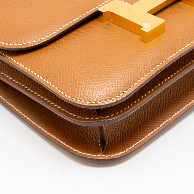 Hermes Mini Constance Epsom Gold GHW Stamp Z