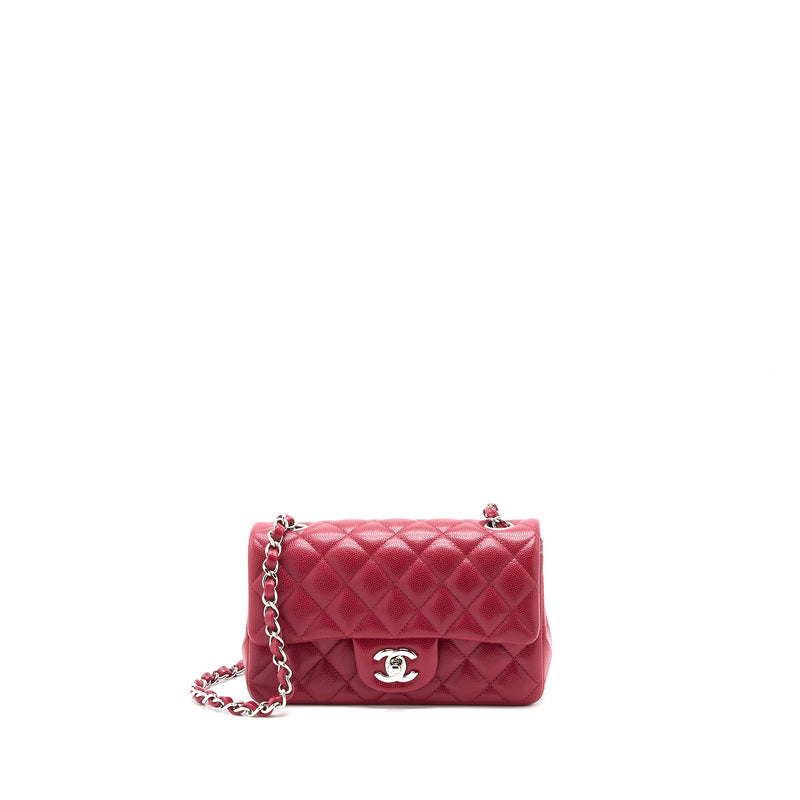 Chanel 18B Classic Mini Rectangular Flap Bag Caviar Dark Pink SHW Chanel 18B Classic Mini Rectangular Flap Bag Caviar Dark Pink SHW