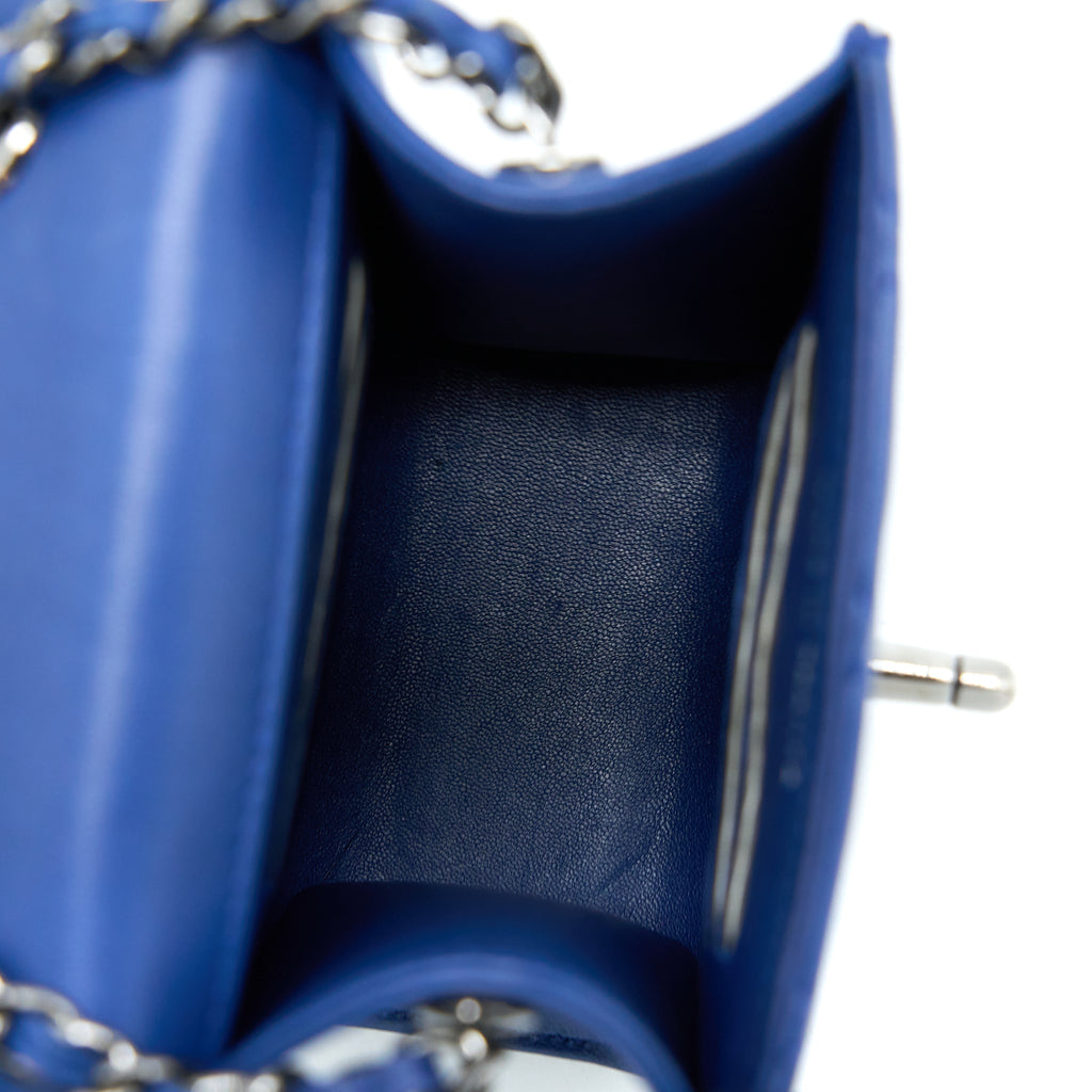Chanel Flap Phone Case Lambskin Blue SHW