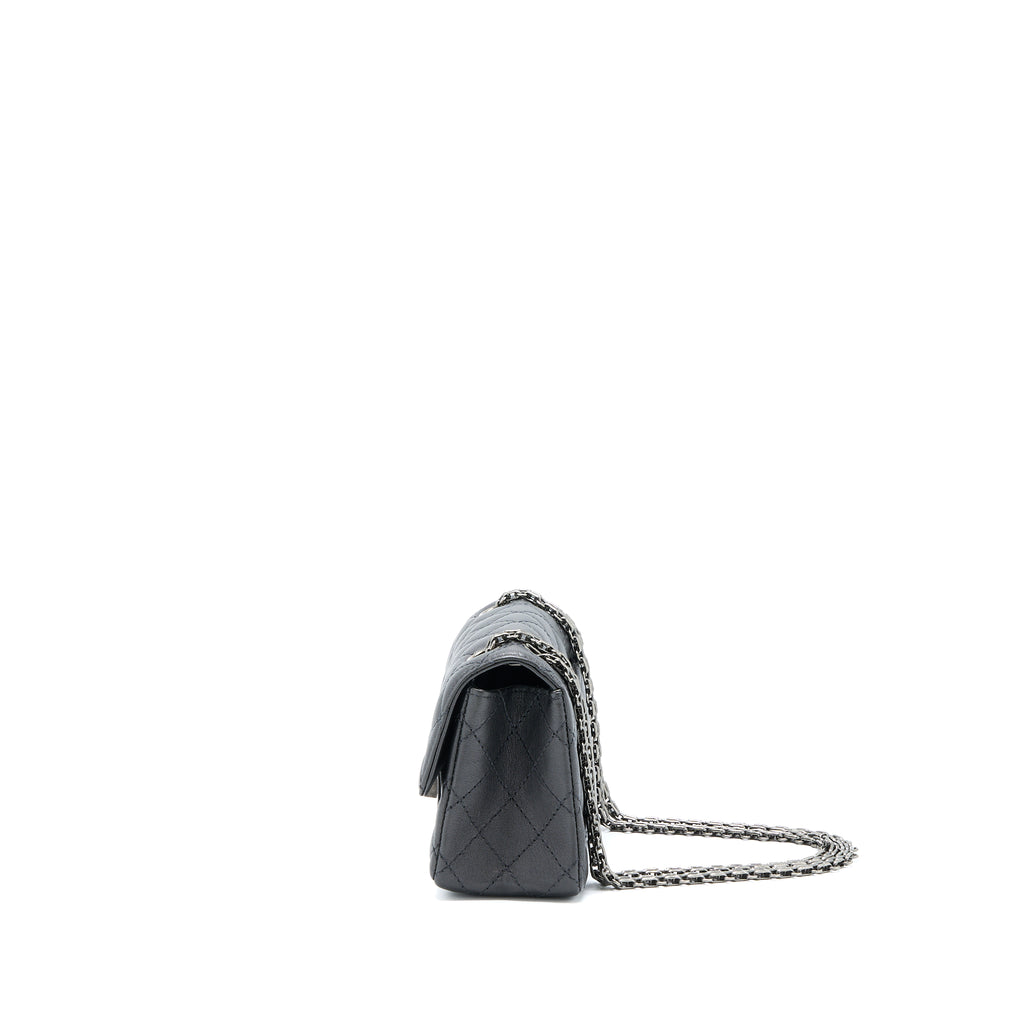 Chanel Mini 2.55 Reissue Flap Bag Goatskin Dark Grey Ruthenium Hardwar