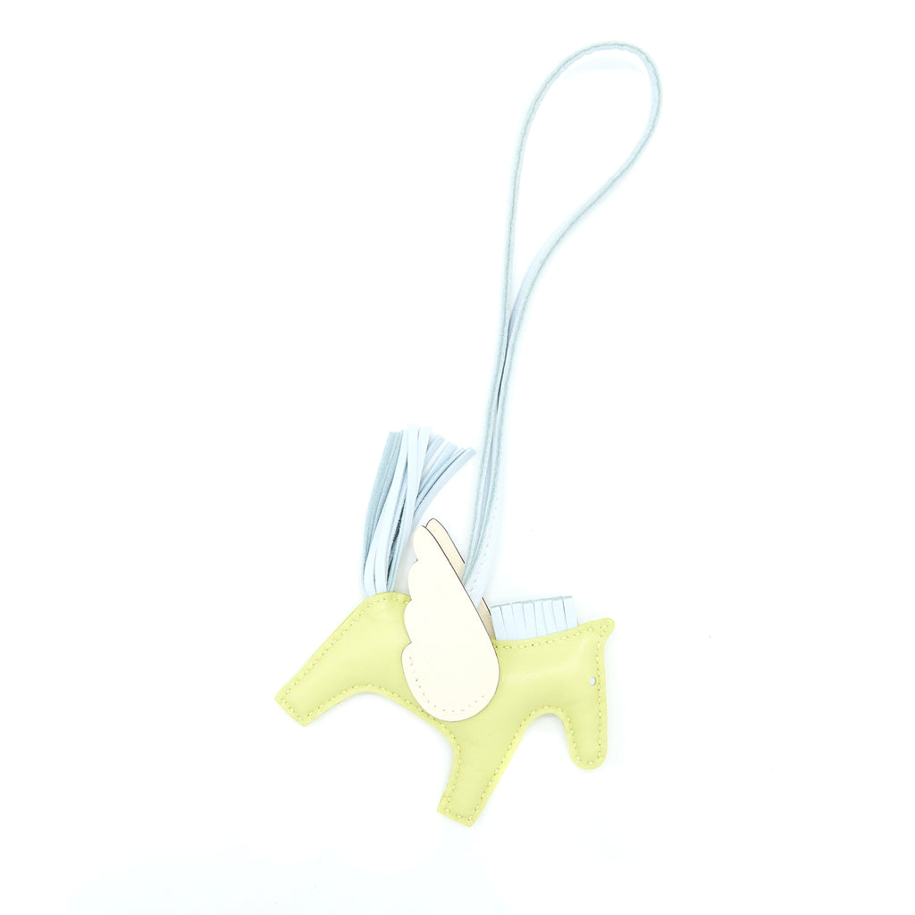 Hermes Rodeo Pegase PM Bag Charm Jaune Bourgron/Bleu Brume/Nata Stamp